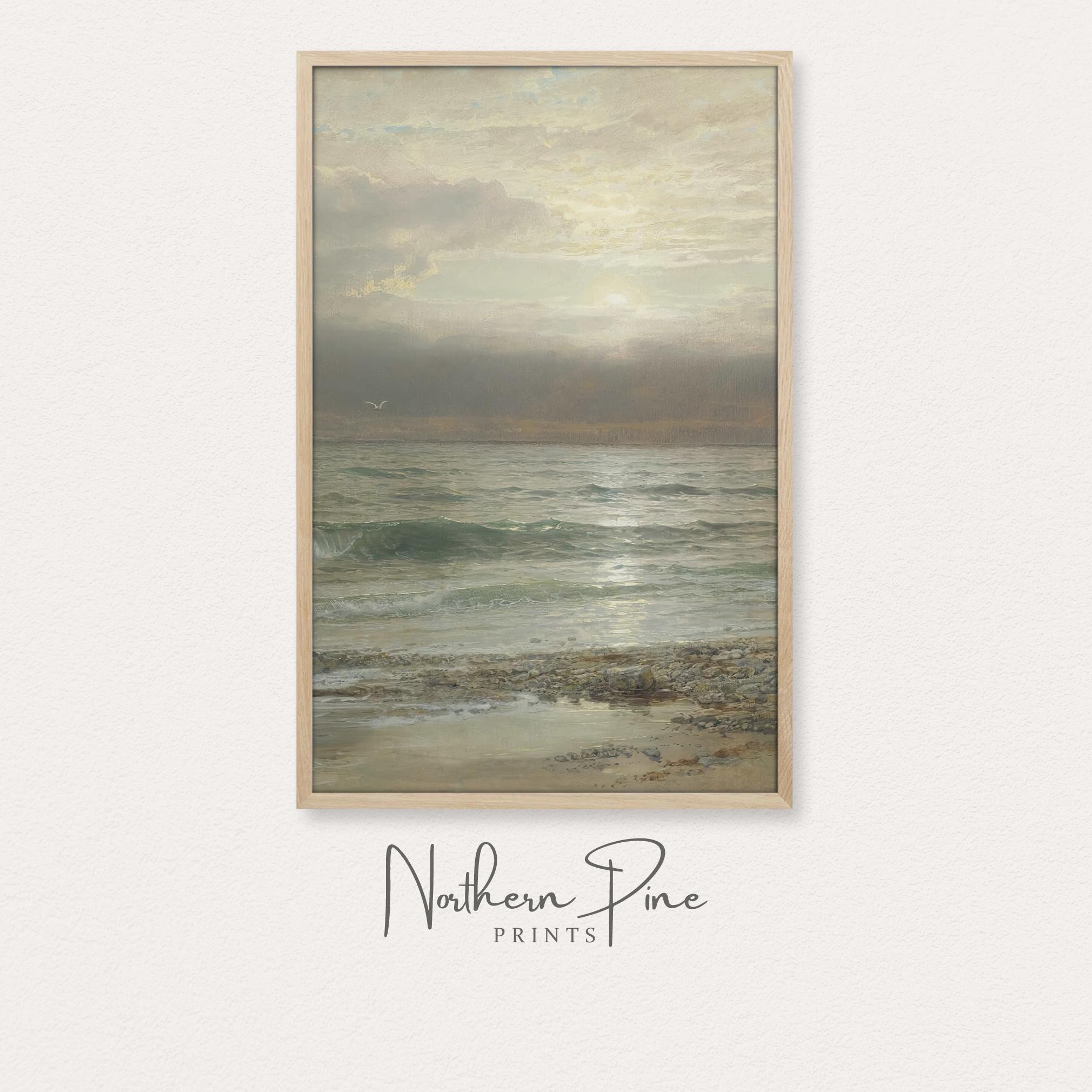 Seascape Print Set | Vintage Coastal Beach Scene (digital Download) - Etsy