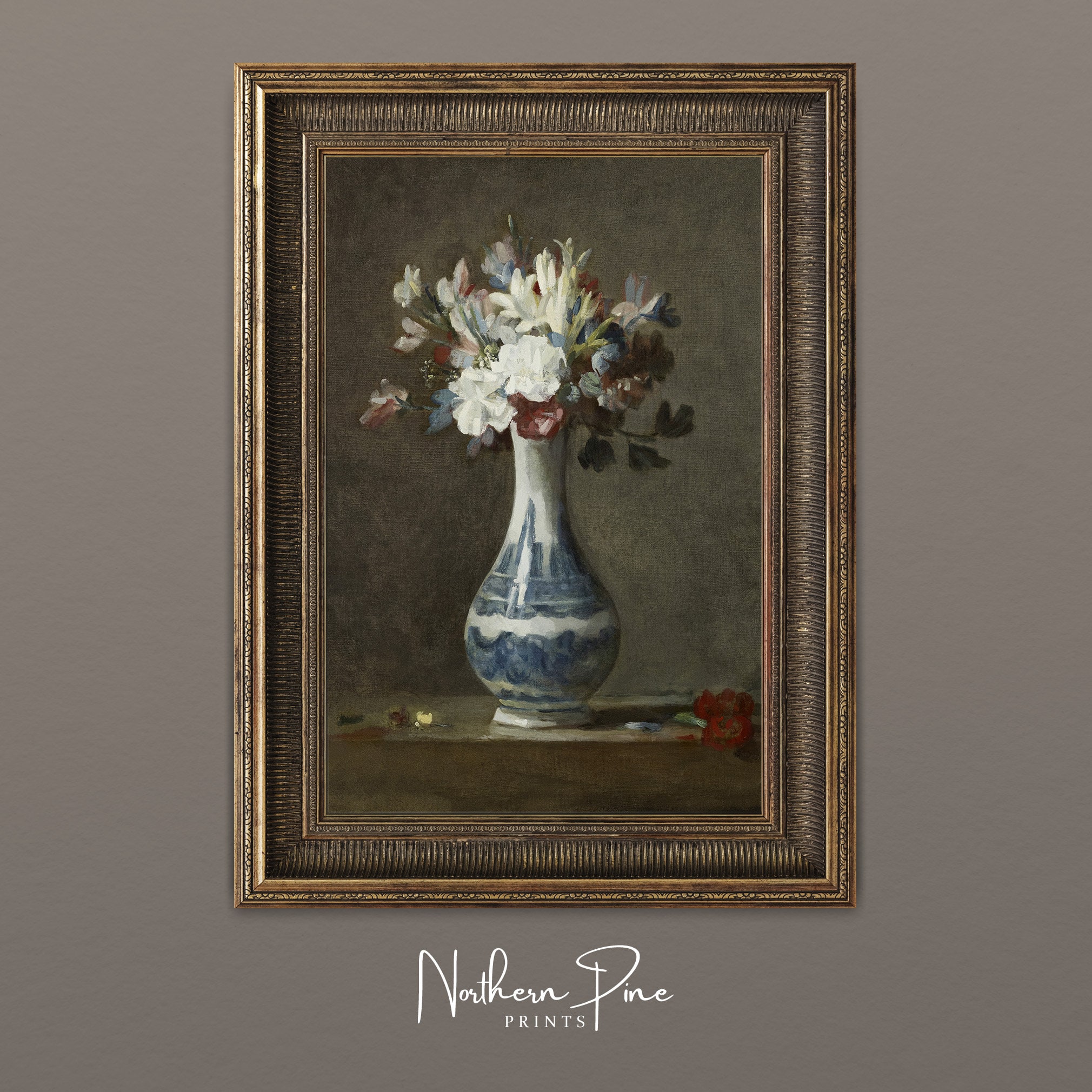 Vintage Porcelain Still Life | Victorian Floral Oil Painting | Antique ...