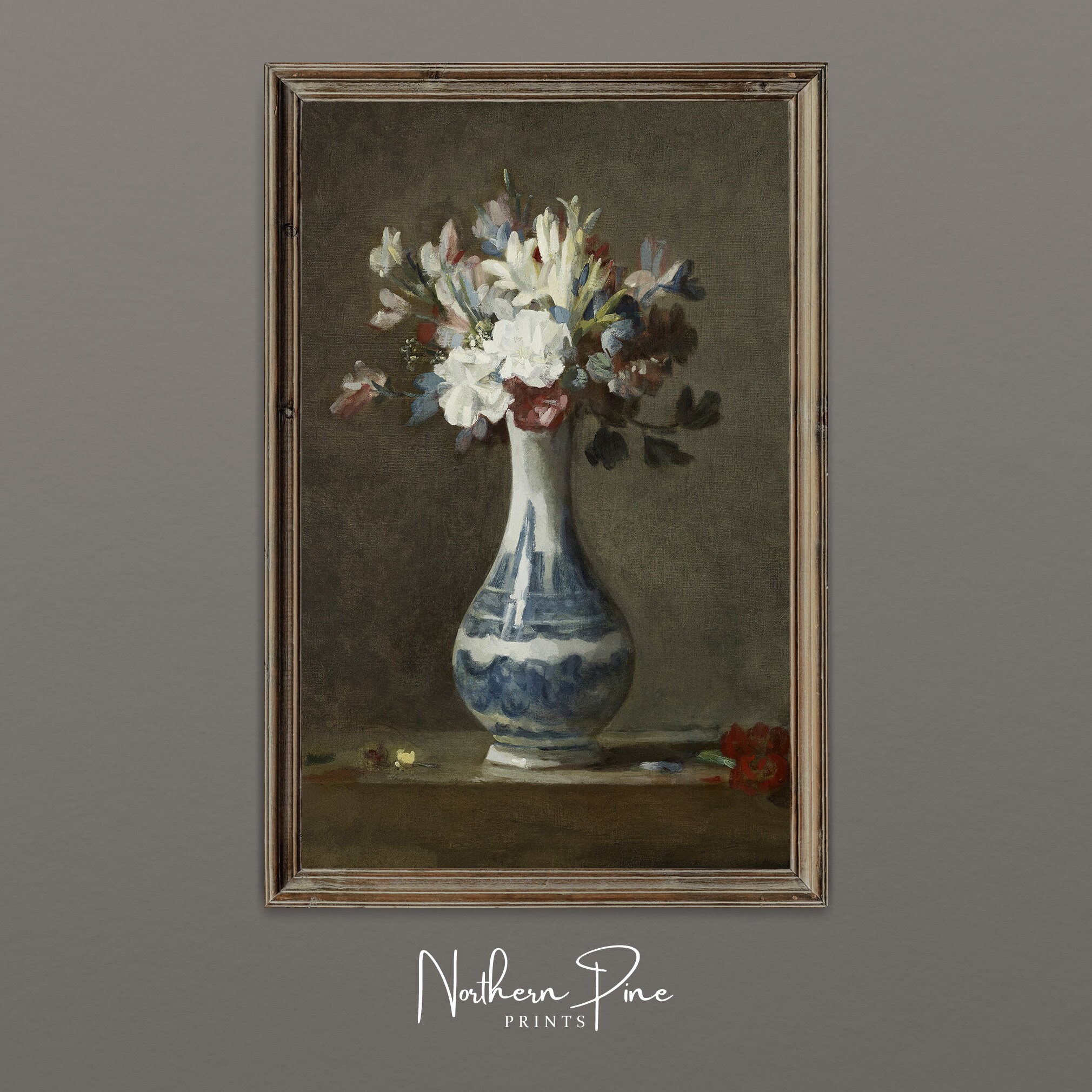 Vintage Porcelain Still Life | Victorian Floral Oil Painting | Antique ...