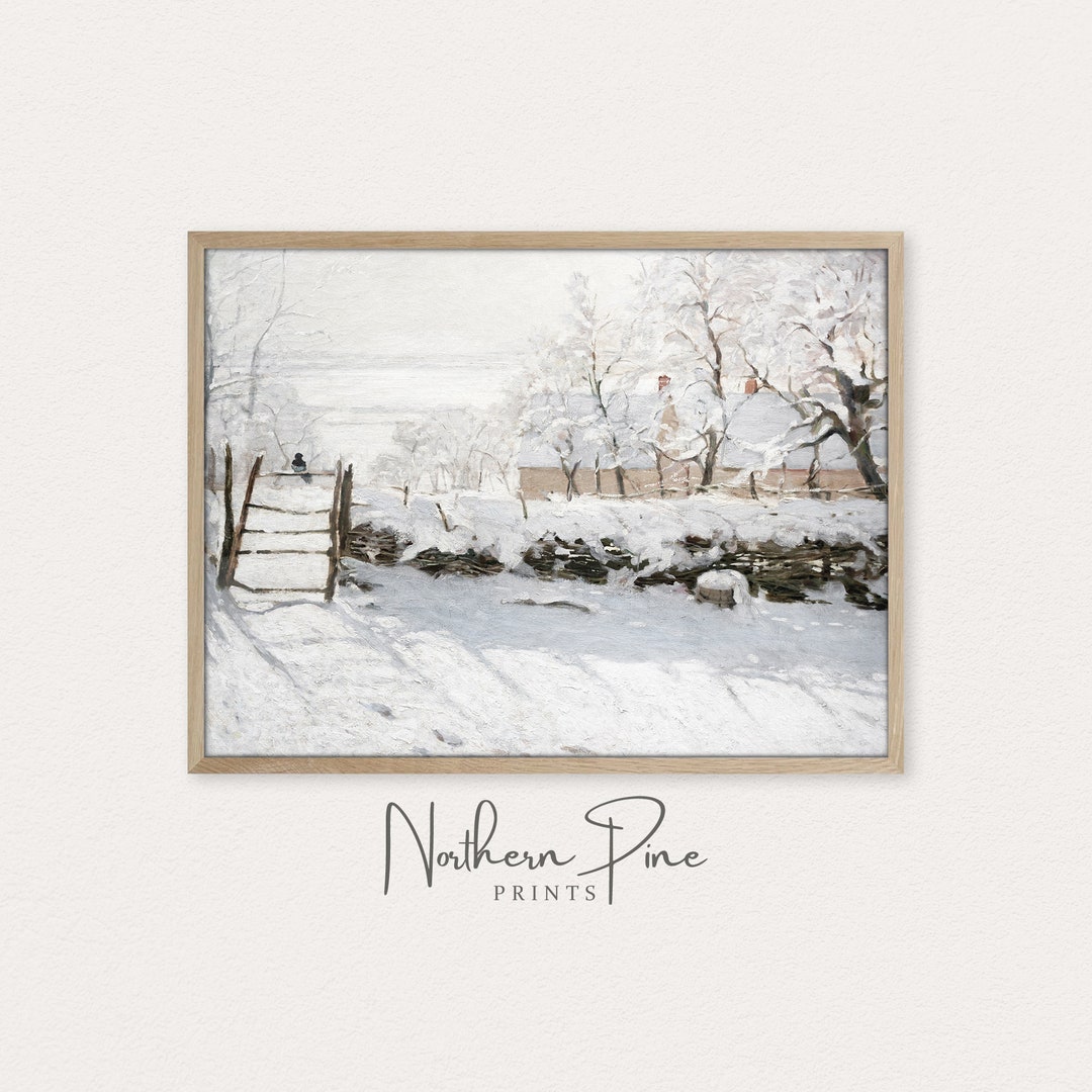 Vintage Winter Snow Print | Cottage Snow Wall Décor | Printable Art ...