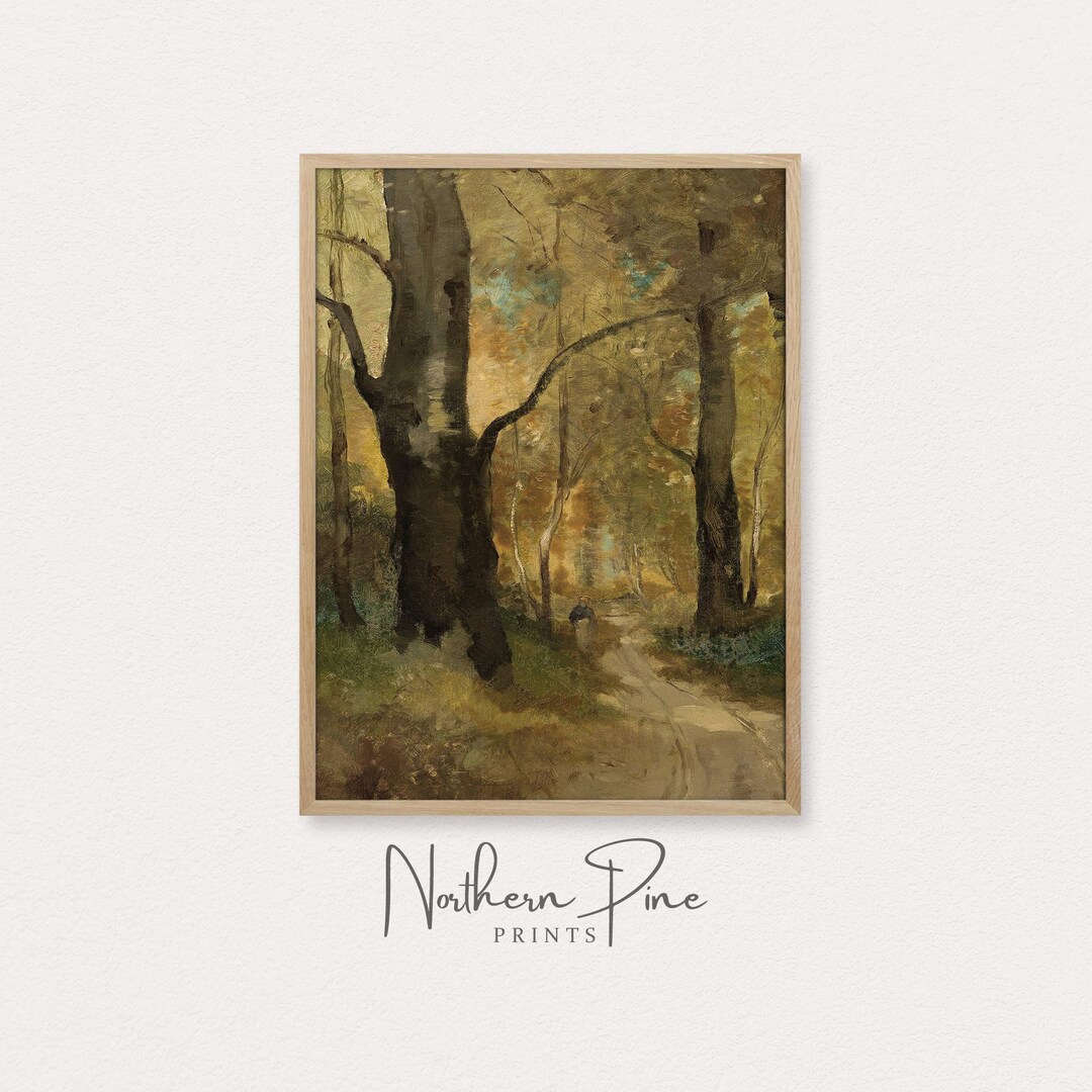 Autumn Landscape Print | Rustic Forest Path Wall Art | Natural Home ...