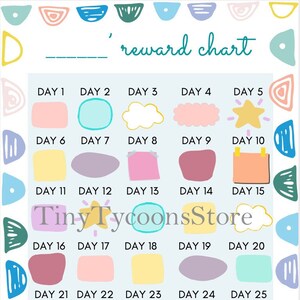 30-day Reward Chart for Kids Download and Print - Etsy