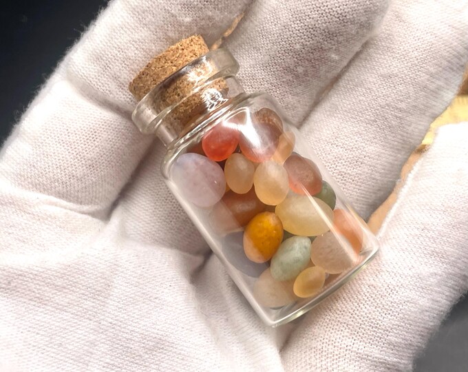 Small Gobi Agate Glass Vial: Colorful Mongolian Desert Agates - Etsy