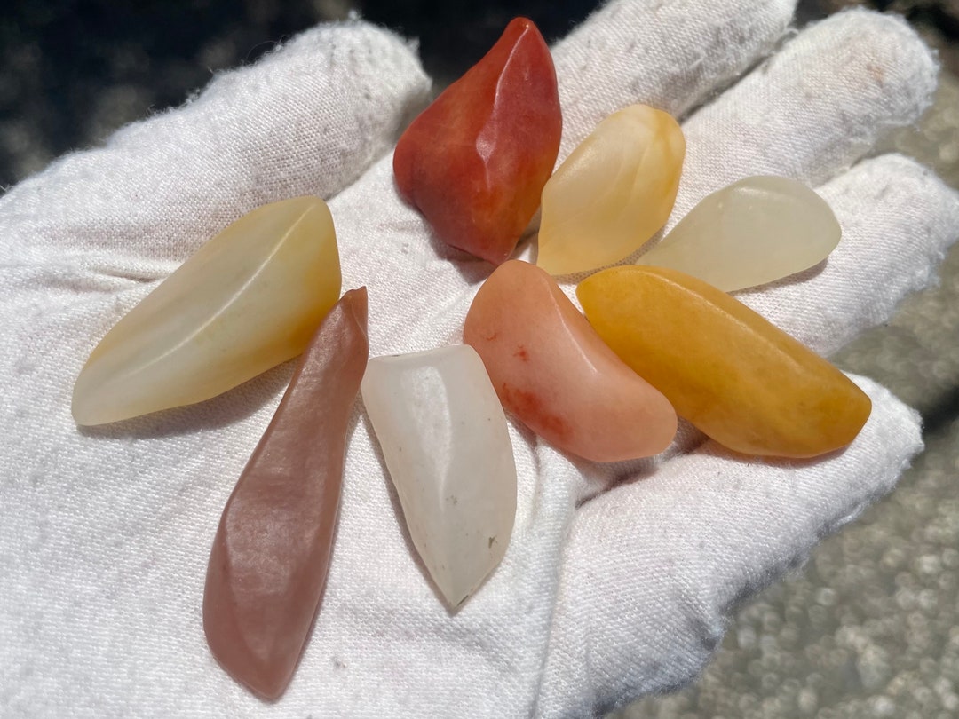 Golden Silk Jade Quartz Pure Natural Colorful Pendant Shape Roughs 8 ...