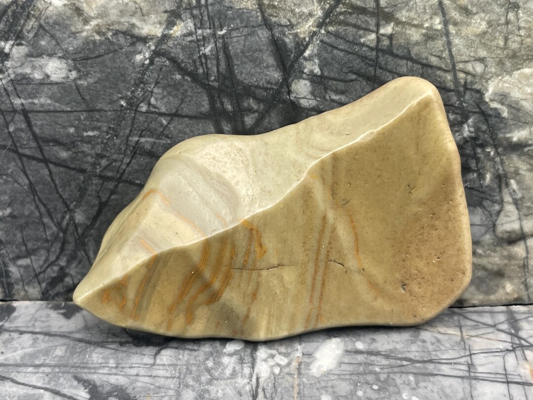 Light Brown and Greenish-grey Mongolian Gobi Desert Jasper With Wedge ...