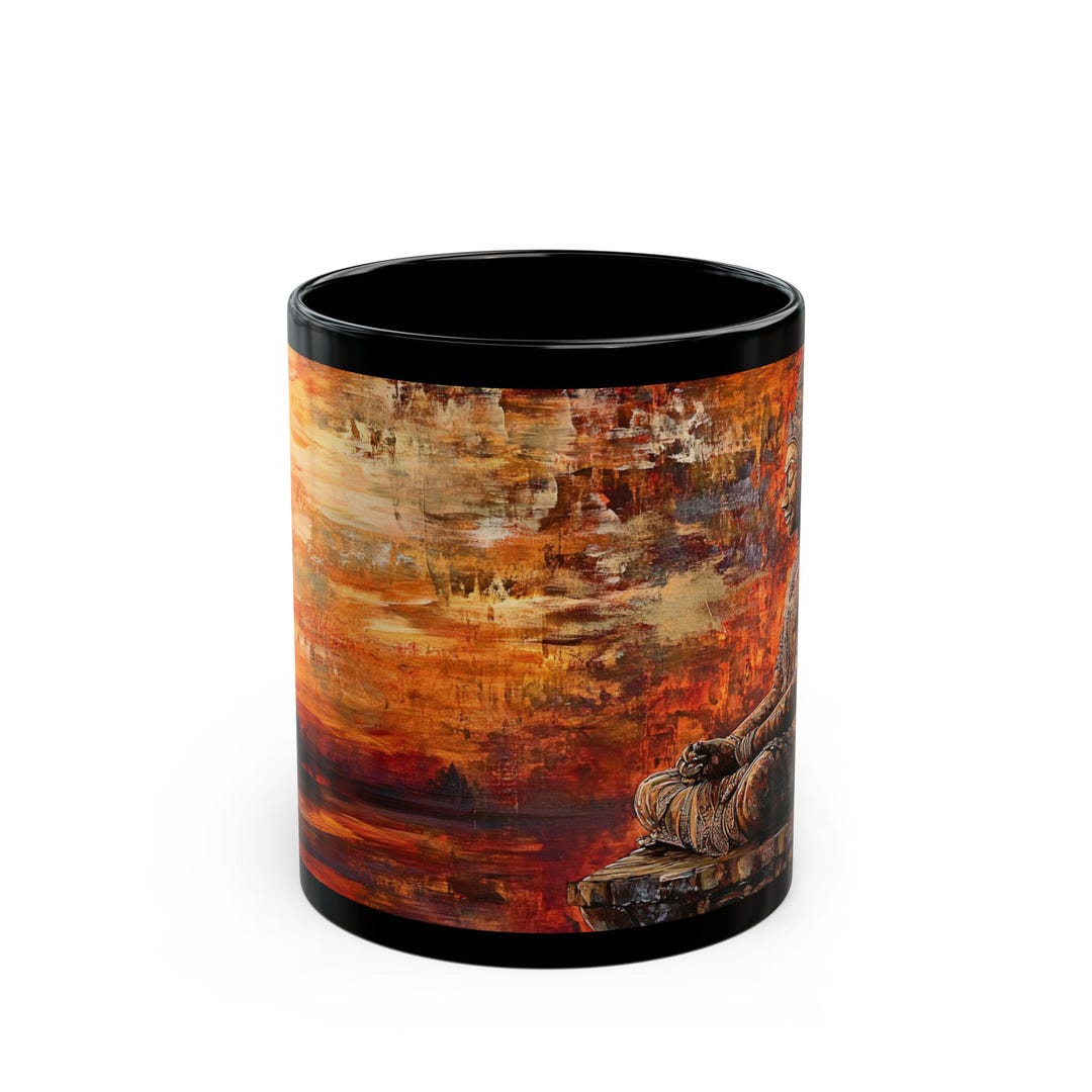Angkor Wat Sunset Mug: Meditating Buddha, Khmer Art (11oz, 15oz) - Etsy