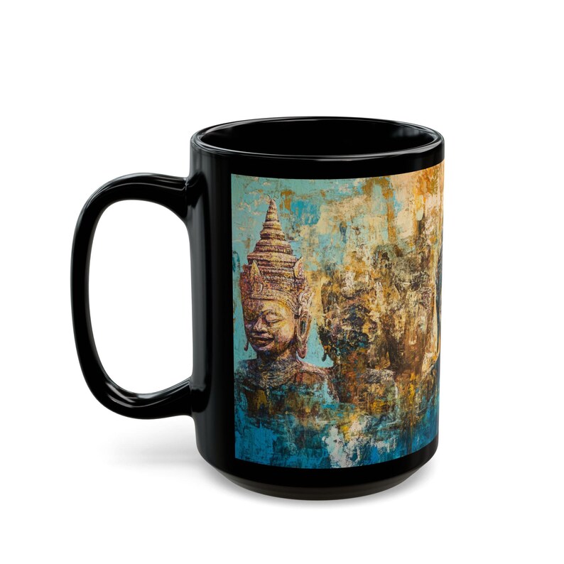 Many Faces of Buddha Statue Mug | Black Ceramic Mug (11oz, 15oz) - Etsy
