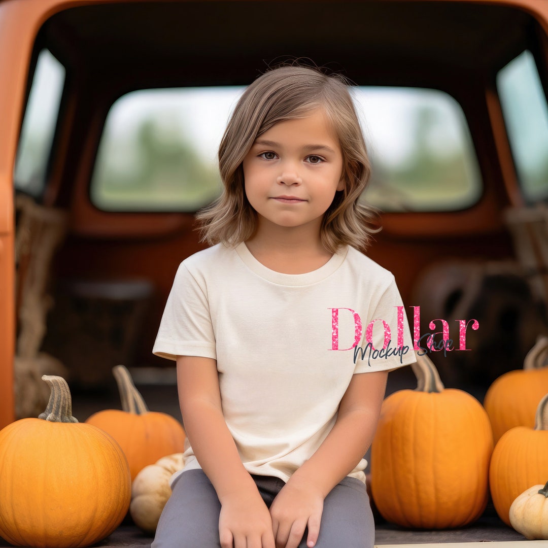 Mockup Fall Themed Kids Tshirt Mockups Autumn Boy Mockup Fall Girl Mock ...