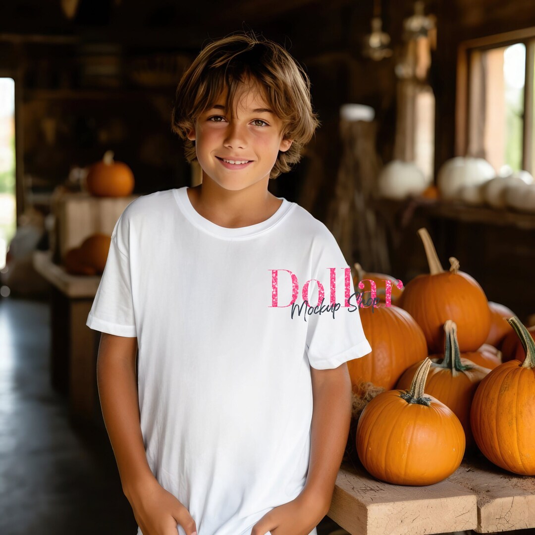 Mockup Fall Themed Kids Tshirt Mockup Autumn Boy Mockup Fall Girl Mock ...
