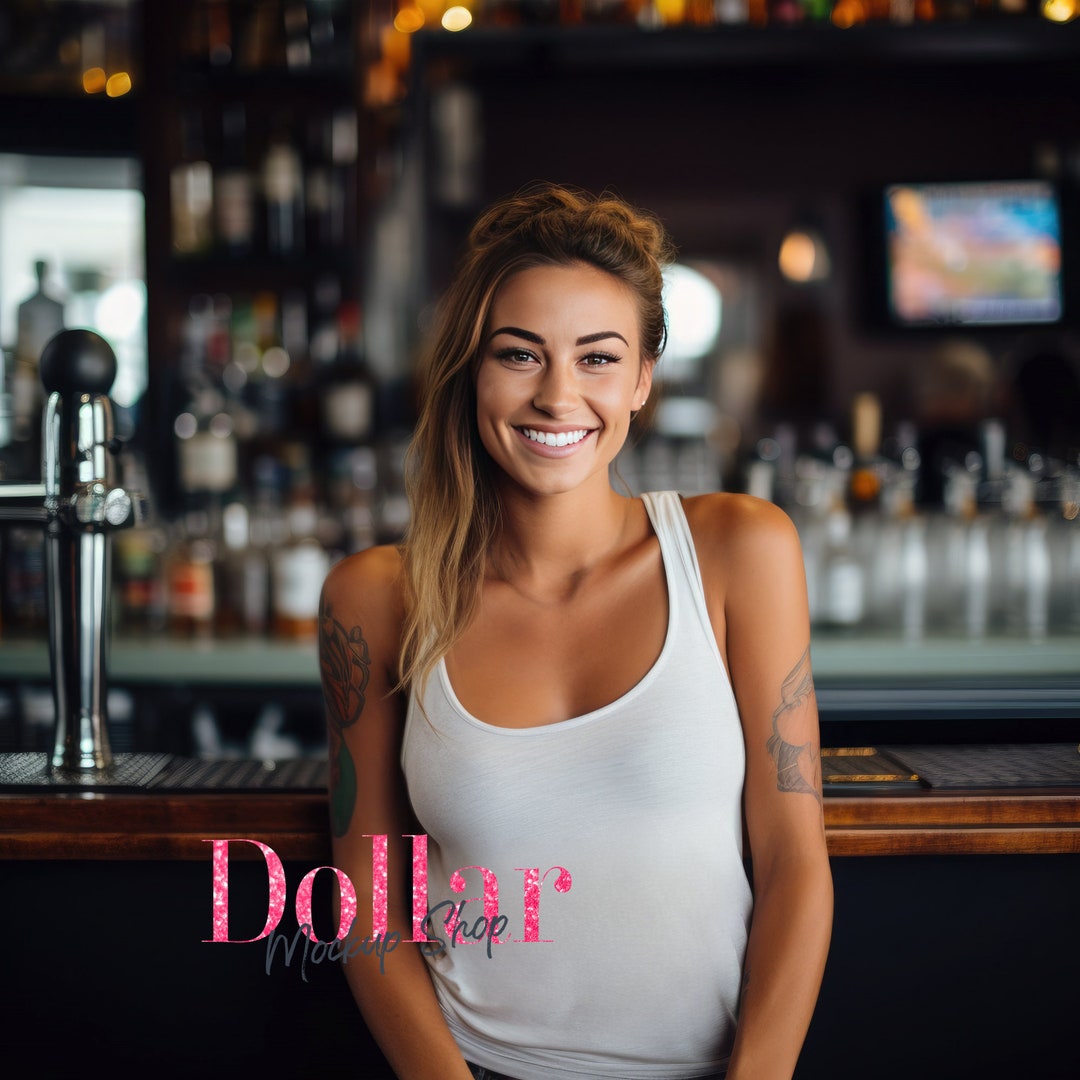 Bartender Mockup Tank Top Mock up Waitress Mockup Tshirt Bar Themed ...
