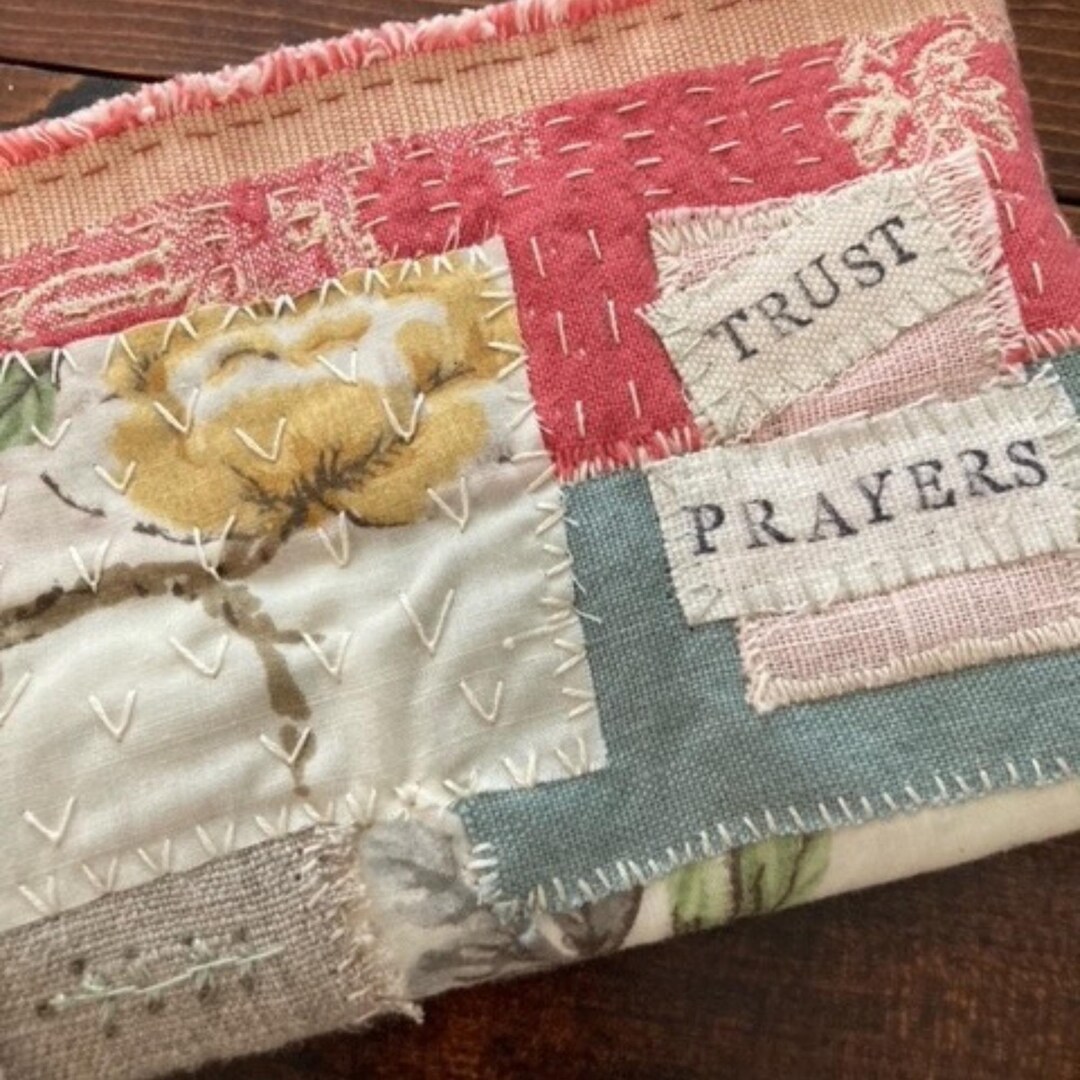 Hand Stitched Zipper Pouch Slow Stitching Canvas Sewing Pouch Pencil ...