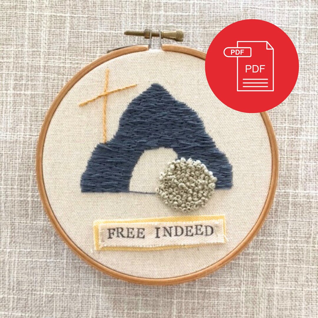 Hand Embroidery Pattern: Easter Christian Empty Tomb (downloadable PDF ...