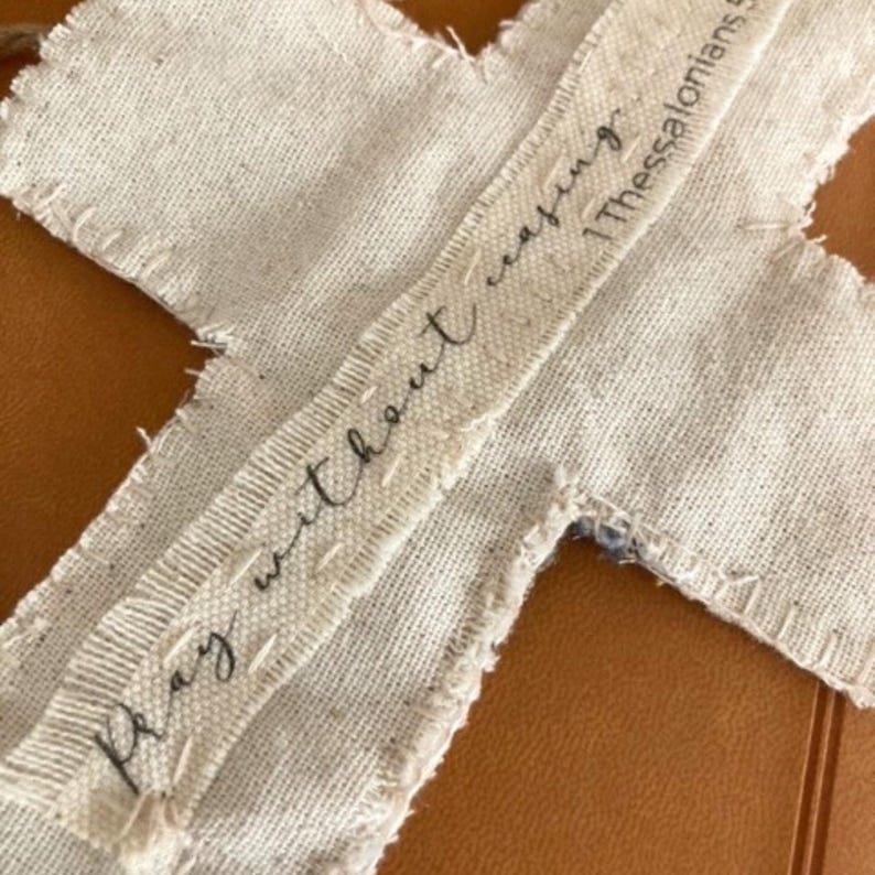 Hand Stitched Prayer Cross Bookmark Slow Stitching Slow Stitching Gift ...