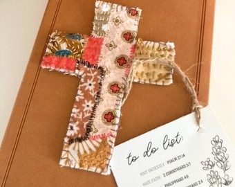 Hand Stitched Prayer Cross Bookmark Slow Stitching Slow Stitching Gift ...