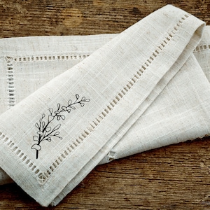 Floral Hand Embroidery Pattern: Linen Napkin Set of 6 (PDF Pattern) - Etsy