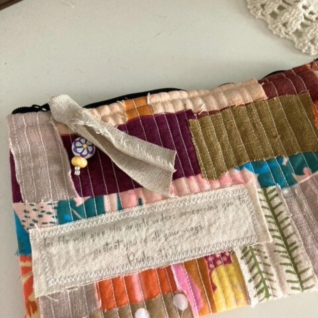 Zipper Pouch Slow Stitching Hand Embroidery Patchwork Fabric Sewing ...