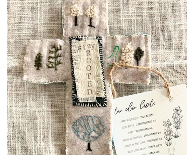 Hand Stitched Patchwork Prayer Cross Bookmark Slow Stitching Slow ...