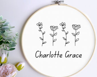 Dainty Wreath Hand Embroidery Pattern Minimalist Farmhouse - Etsy