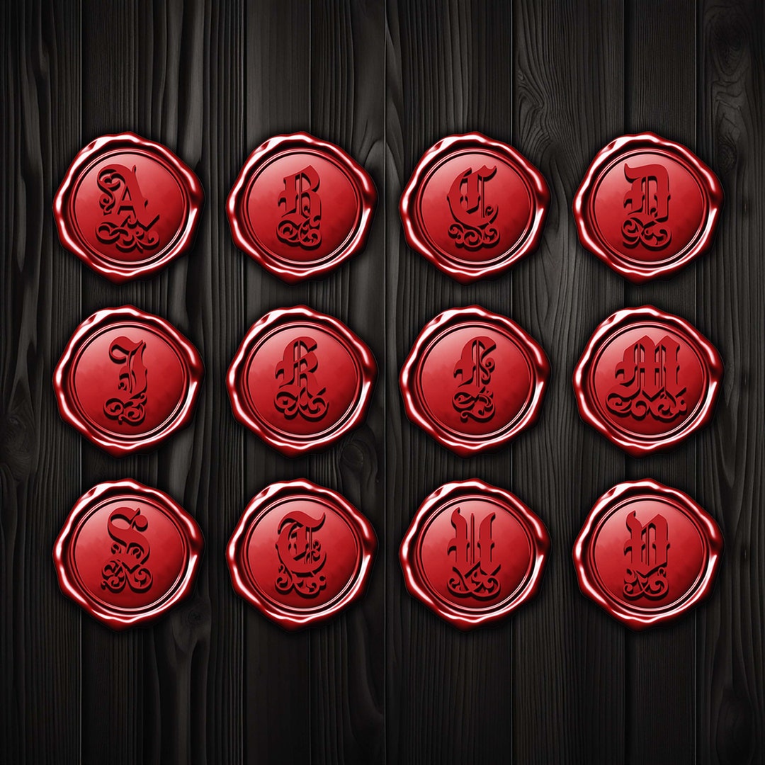 Printable 1x1" A-Z Red Wax Seals for Greeting Card Envelopes ...