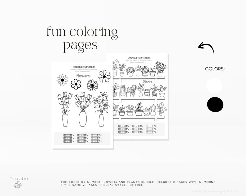 Color by Number, Coloring Pages, Printable Color Pages Bundle, 2 Pre ...