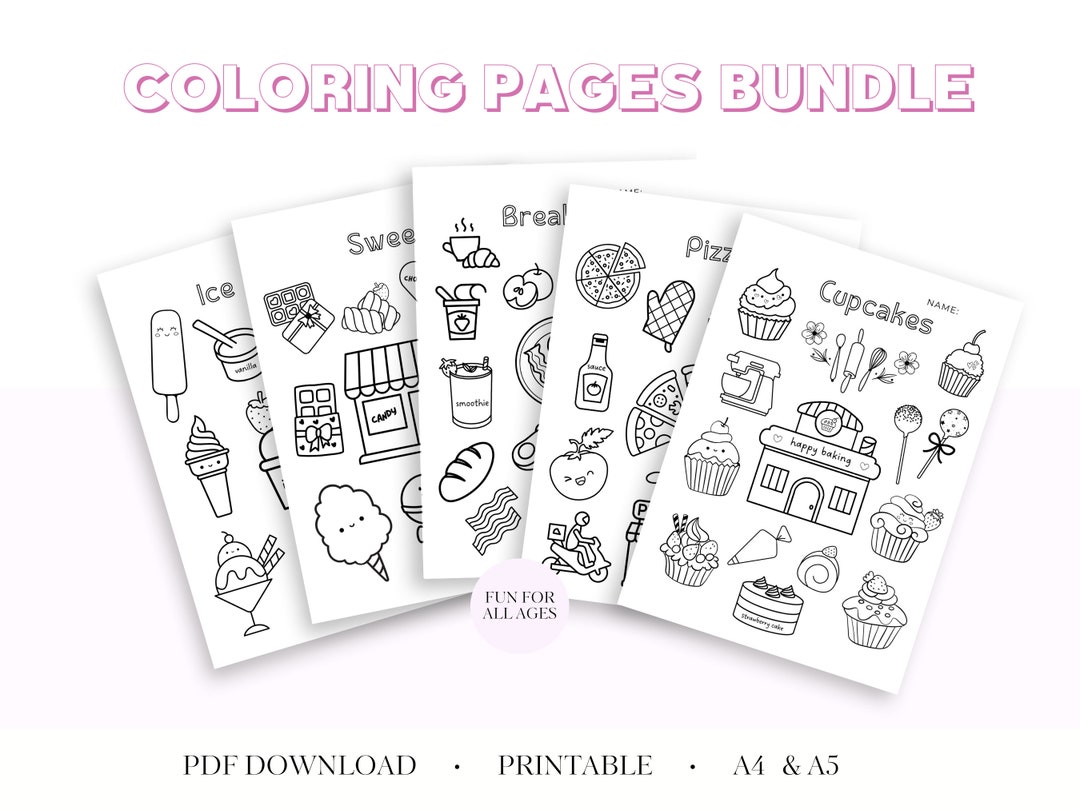 10 Color Pages Fun Coloring Bundle Printable Coloring Pages - Etsy