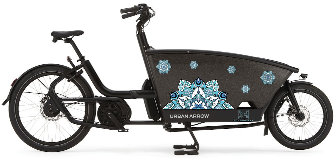 Reflective Cargo Bike Sticker Mandala Boho Safety Meets Style Flexible ...