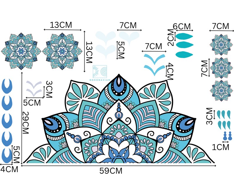 Reflective Cargo Bike Sticker Mandala | Boho | Safety Meets Style ...