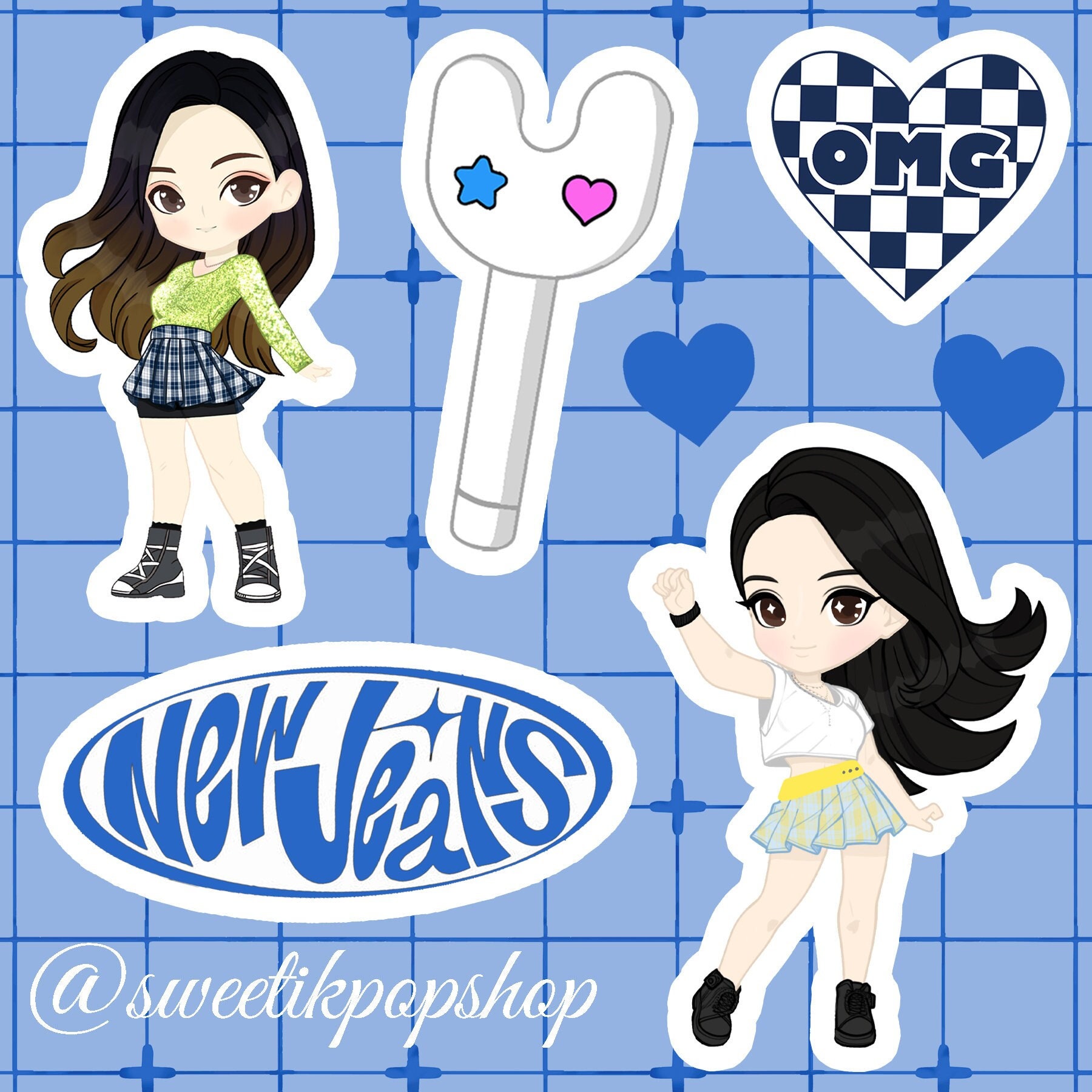 New Jeans Sticker Sheet Bunnies Lightstick Decoration - Etsy