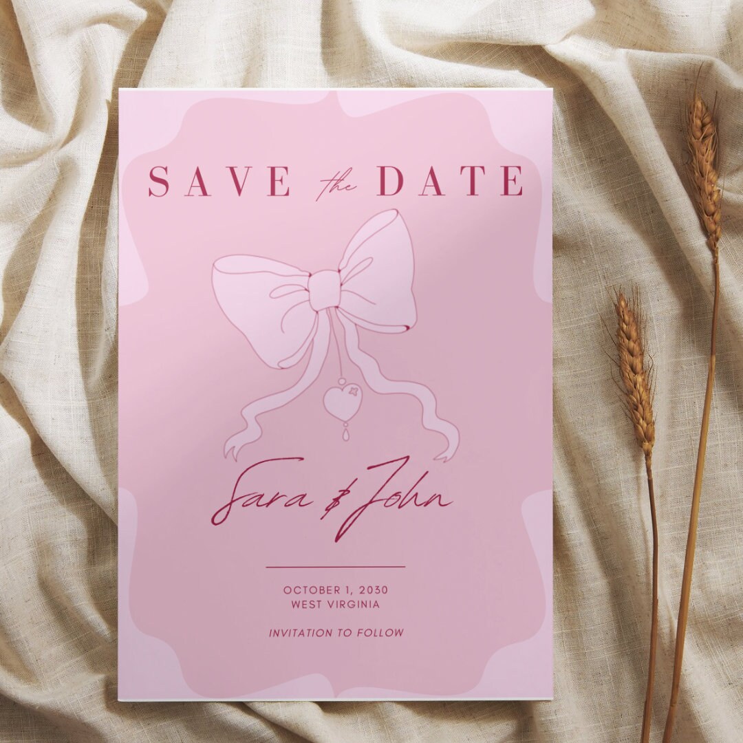 Editable Coquette Wedding Invitation, Wedding Invitation, Special ...