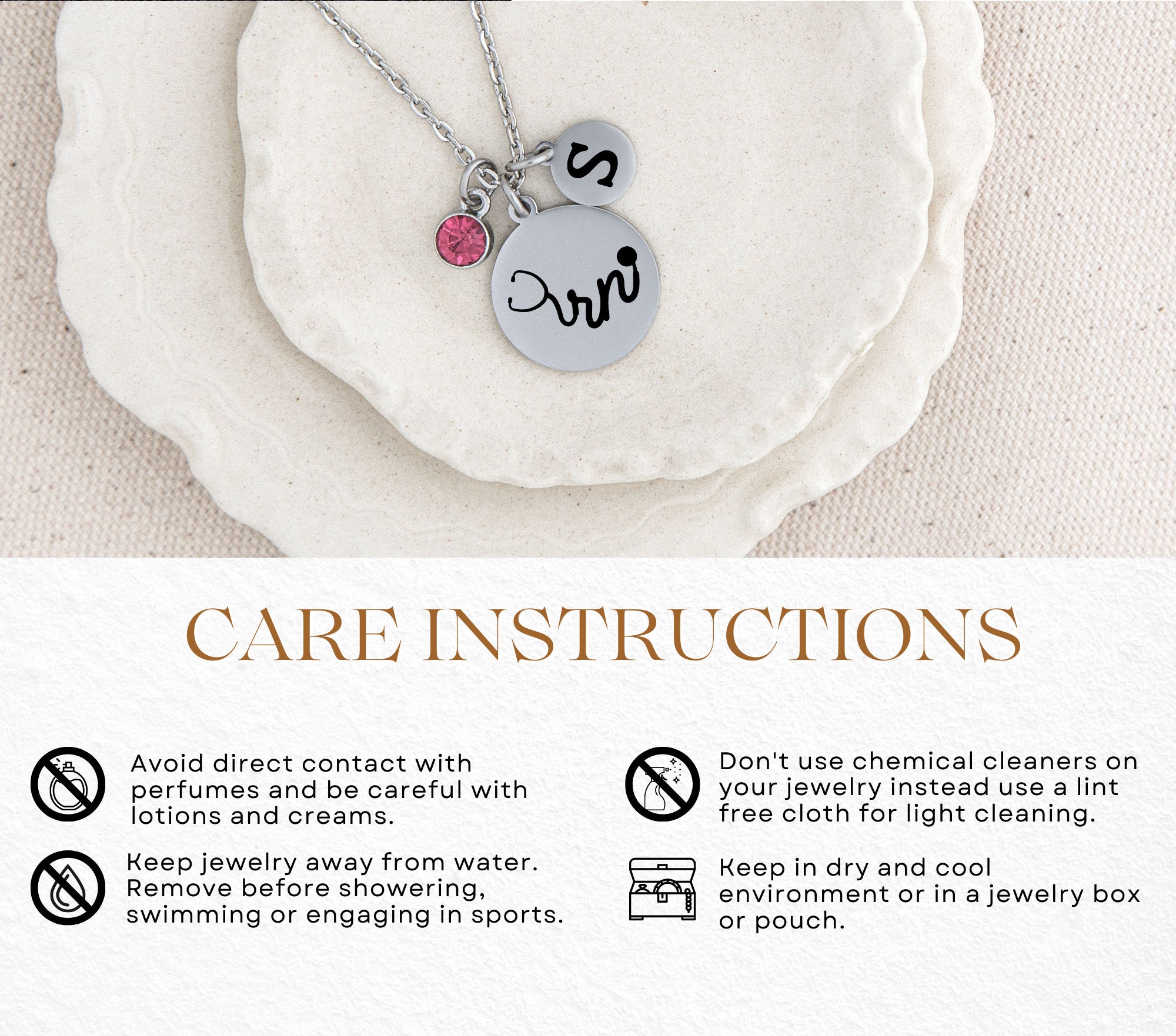 Jewelry Gold Necklace Initials Birthstone Pendant Necklaces Silver ...