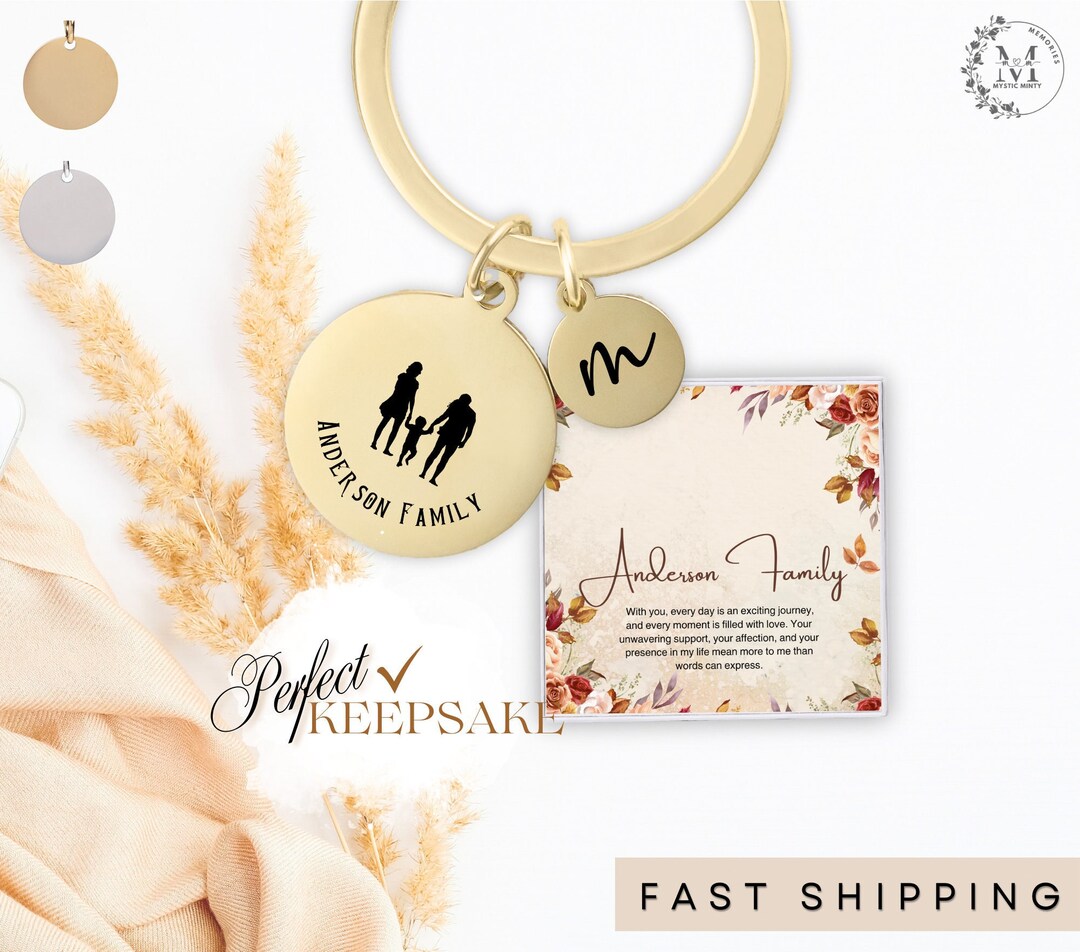 Family Keychain for Mom Jewelry Custom Personalized Gift Keychain With ...