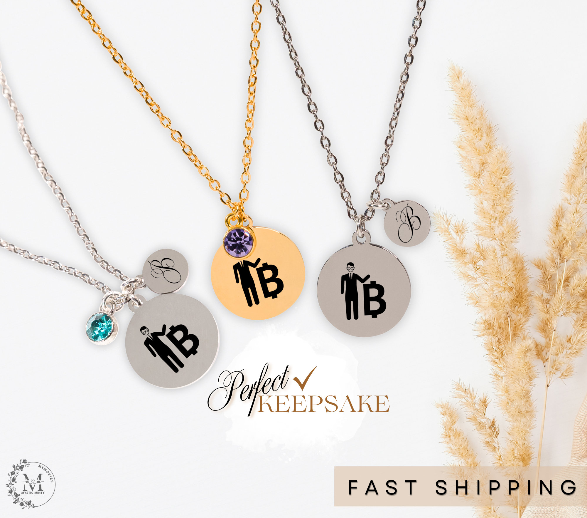 Initial Birthstone Necklace Gift Idea for Coworker Leaving Gift Jewelry ...