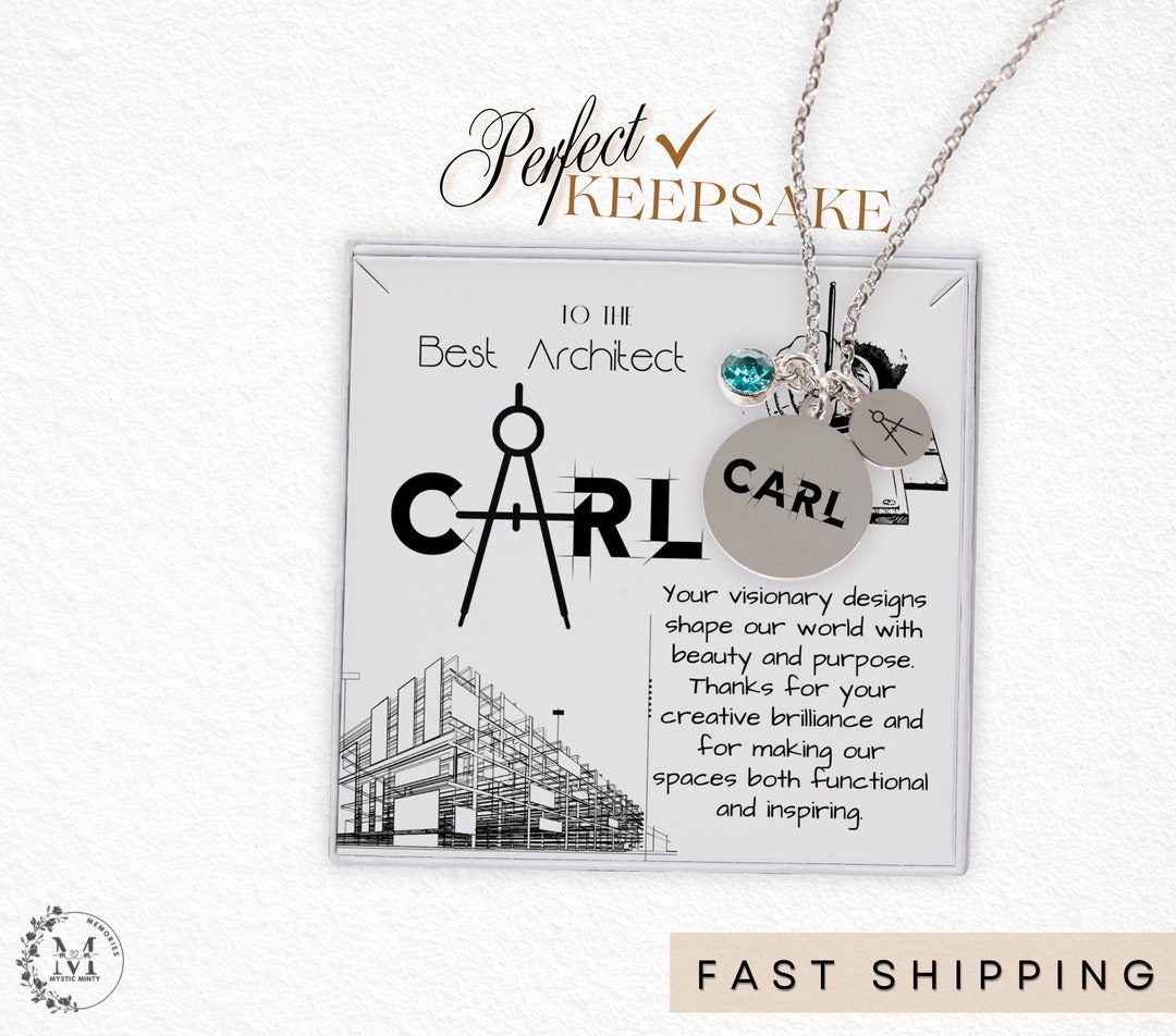 Architect Gift Custom Necklace Best Friend Gift Personalized Necklace ...