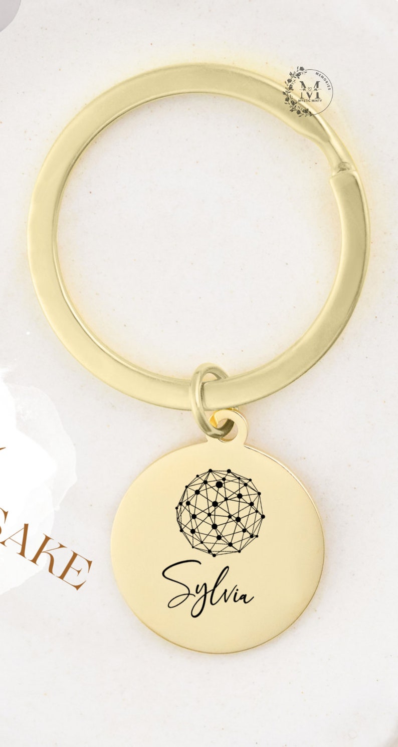 Gold Silver Jewelry Name Geometry Keychain Shape Jewelry Personalized ...