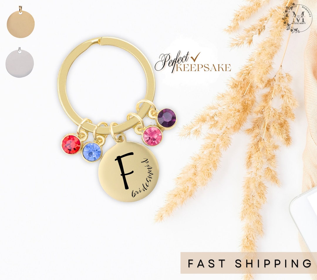 Wedding Keychain Gift Bridesmaid Jewelry Custom Keychain Thank You Gift ...