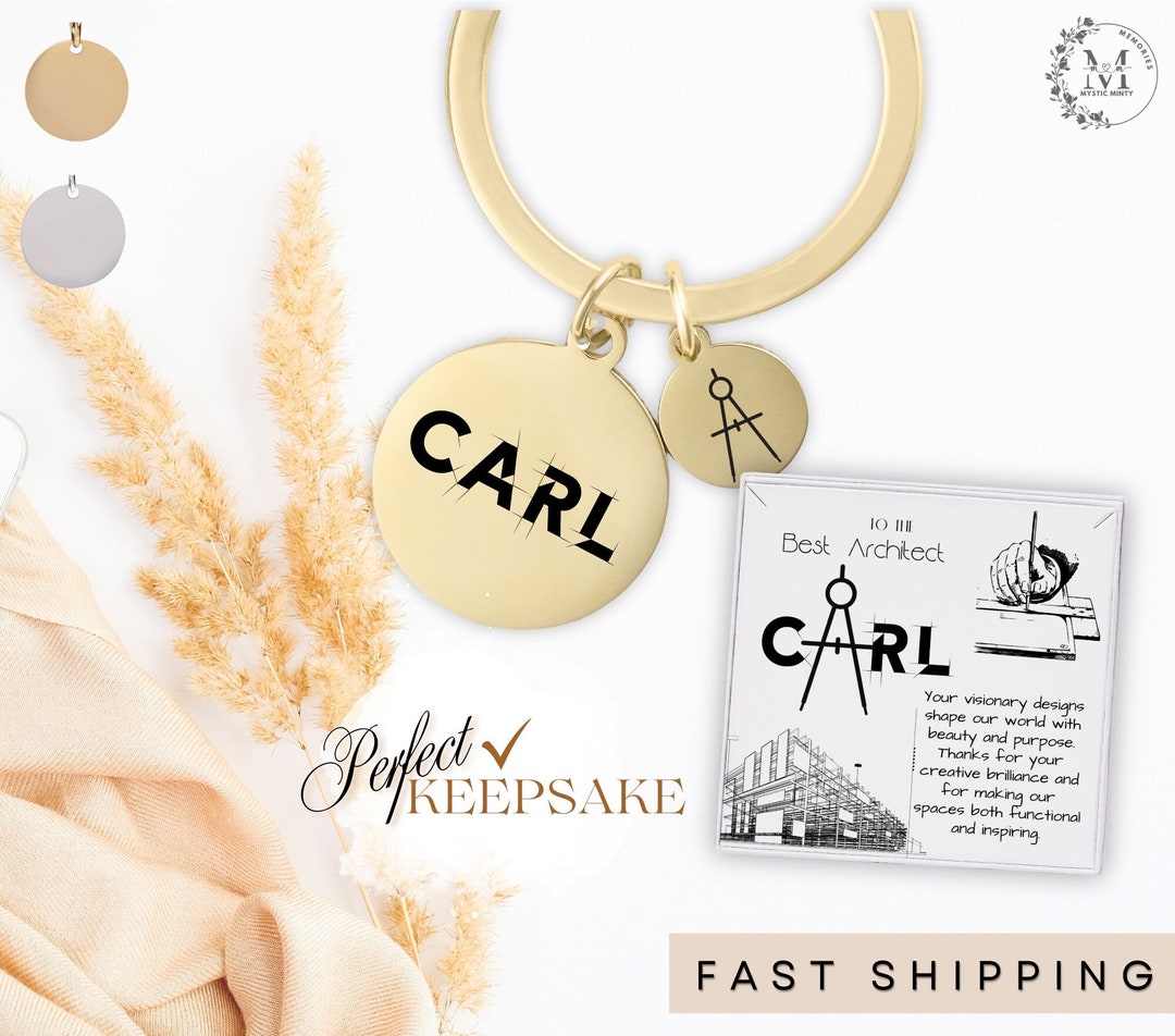 Architect Gift Custom Keychain Best Friend Gift Personalized Keychain ...