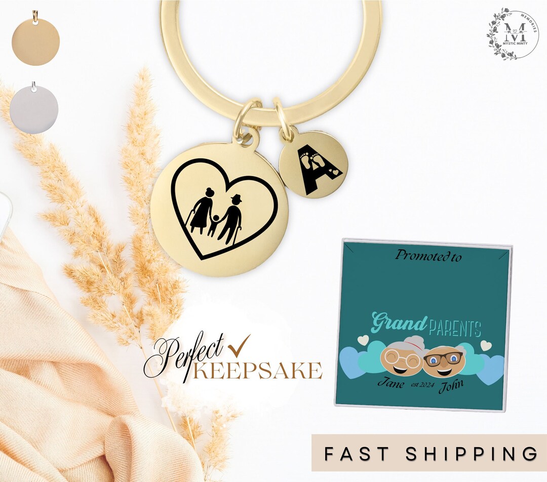 Grandma Personalized Custom Keychain Gift for Grandparents Day Gift ...