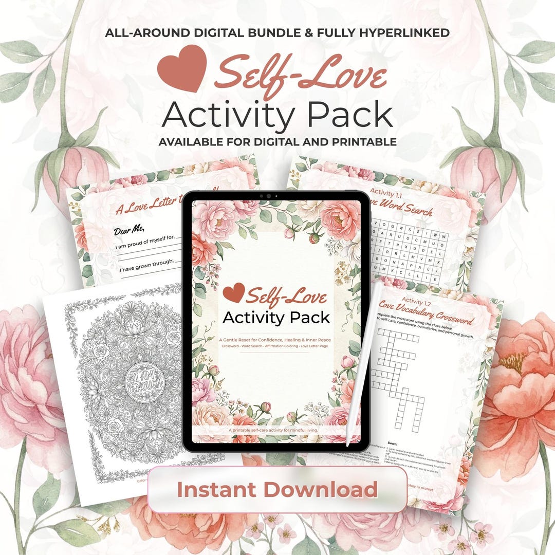 Self Love Self Care Activity Book Digital & Printable Mindfulness ...