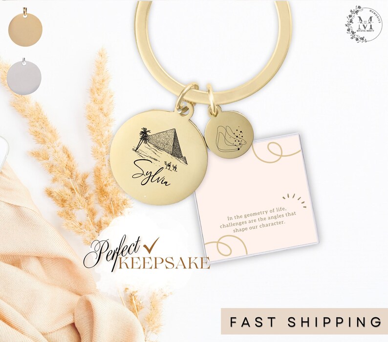 Gold Silver Jewelry Name Geometry Keychain Shape Jewelry Personalized ...