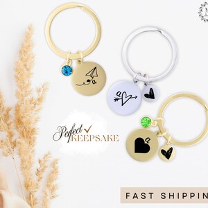 Heart Initial Keychain Custom Jewelry Personalized Gift Her Birthday ...