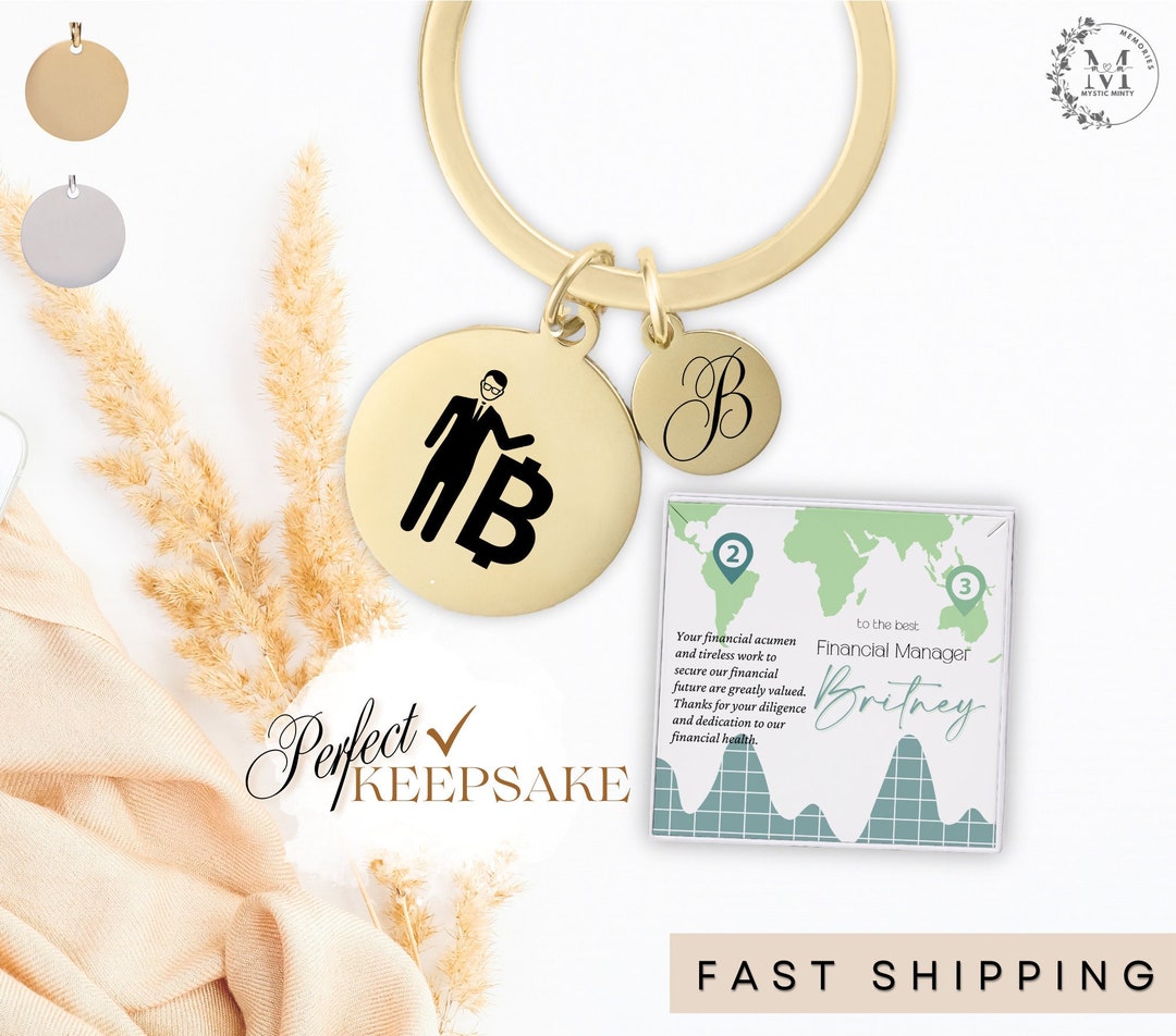 Initial Birthstone Keychain Gift Idea Coworker Leaving Gift Jewelry ...