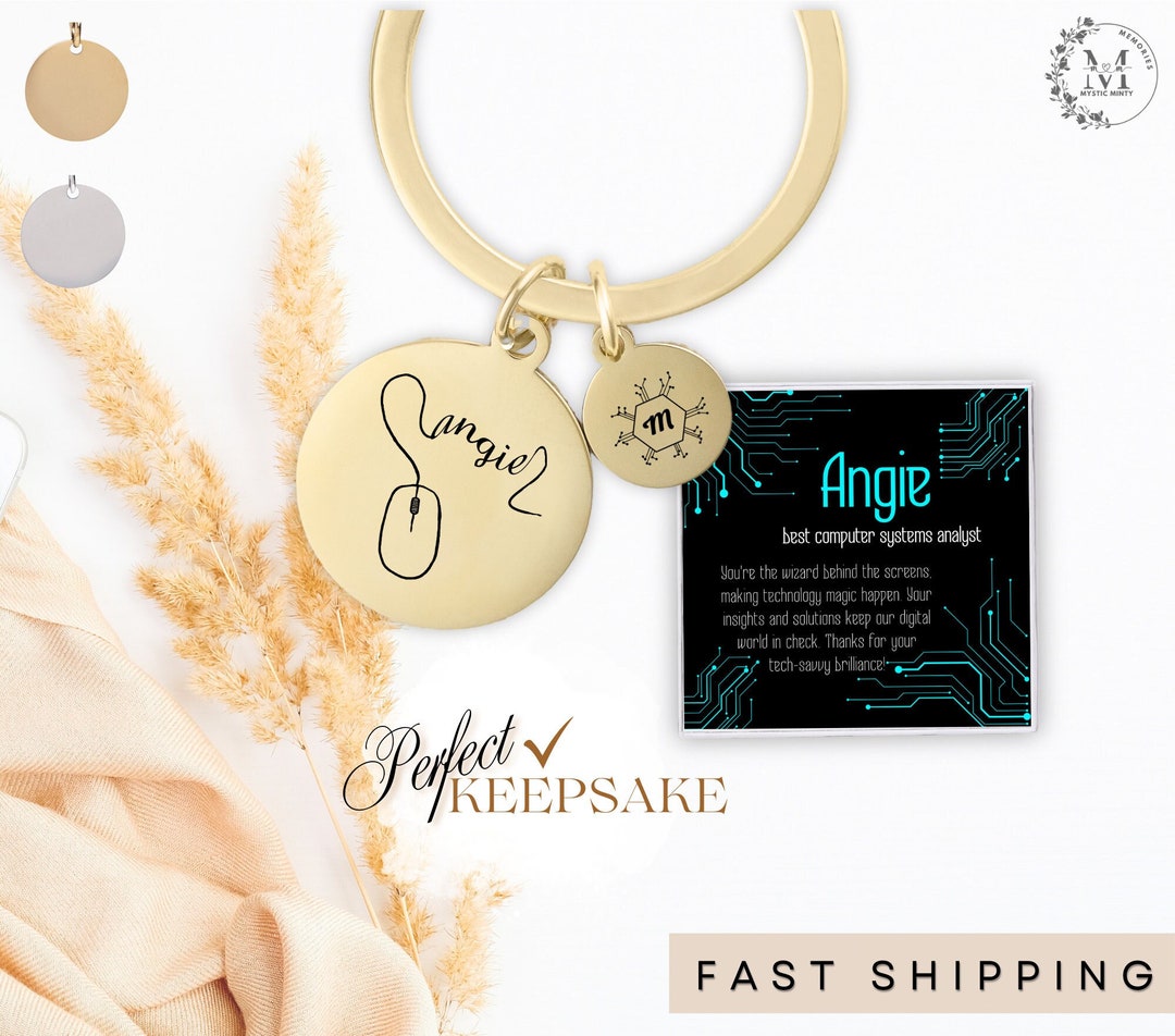 Personalized Keychain Gift for Computer Engineer Graduation Keychain ...