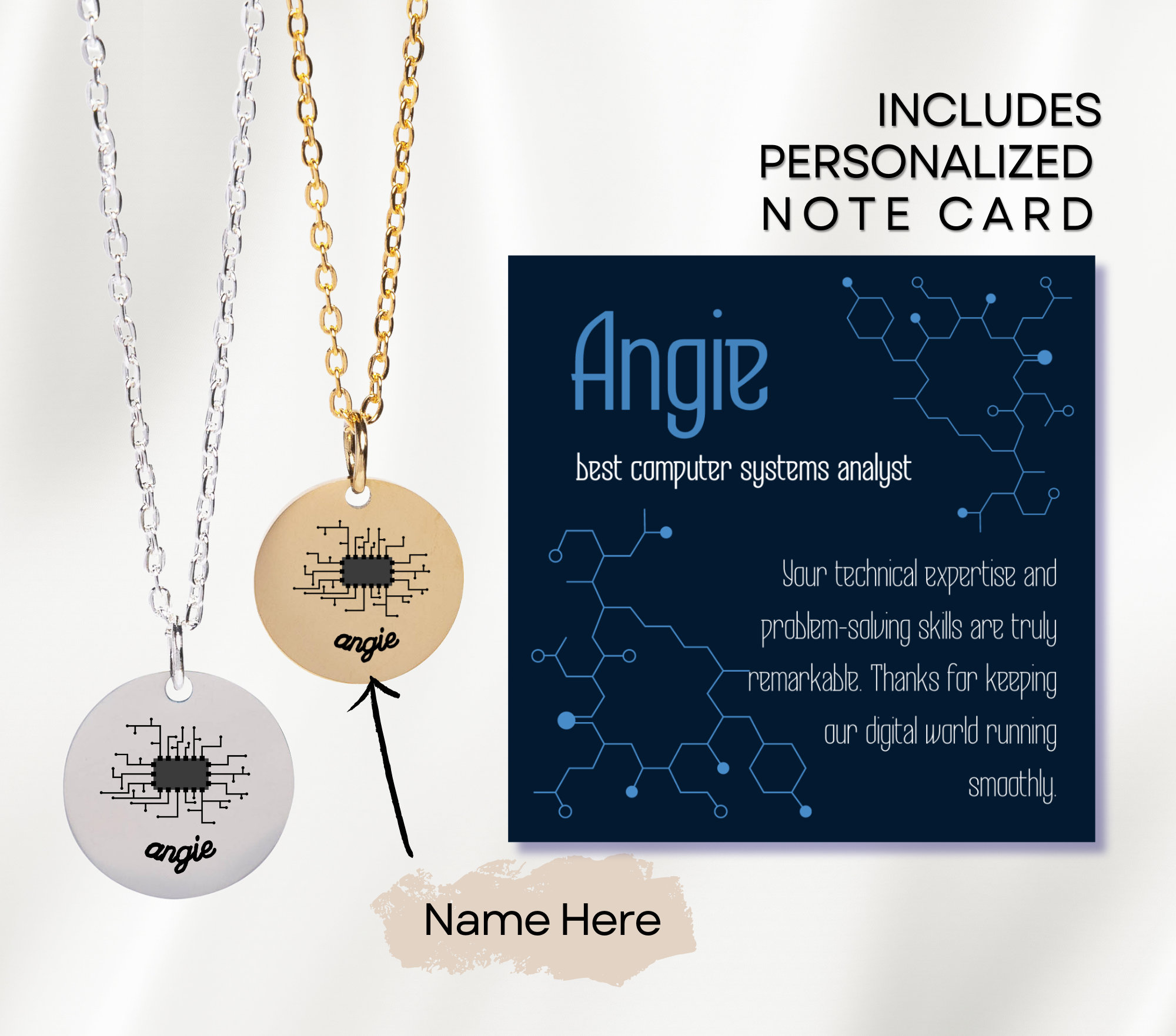 Custom Computer Jewelry Tech Necklace Gift for Her Student Gifts for ...