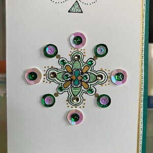 Set of 5 Decorative Greeting Cards With Color and Sparkle. One of a ...