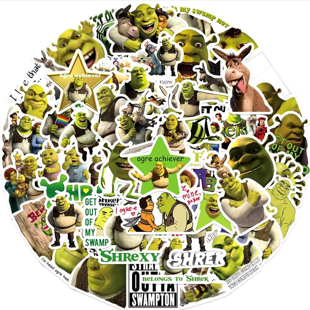 Shrek Sticker, Funny Sticker, Shrek Meme, Shrek Fanart, Donkey Sticker ...