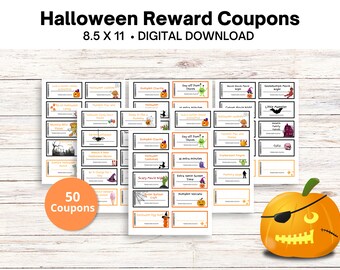 Halloween Coupons for Kids | 72 Printable Kids Reward Coupons With ...