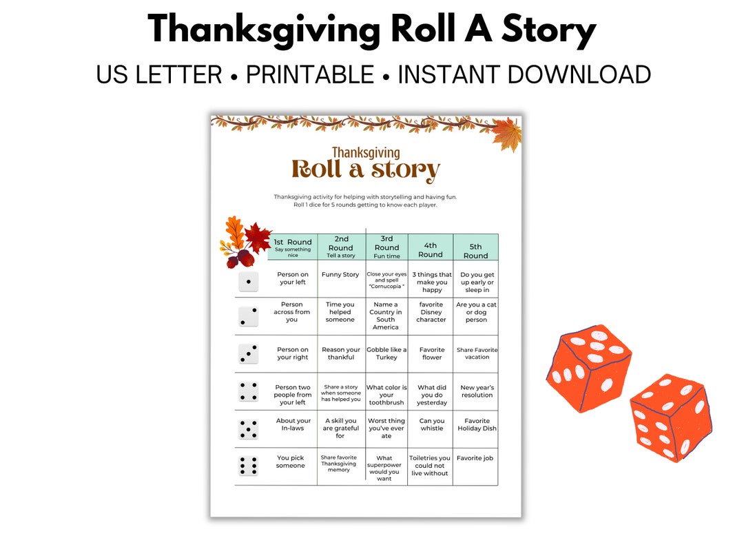 Thanksgiving Story Game - Etsy