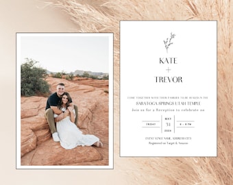 Editable LDS Wedding Invitation Template, Photo Wedding Invitation ...
