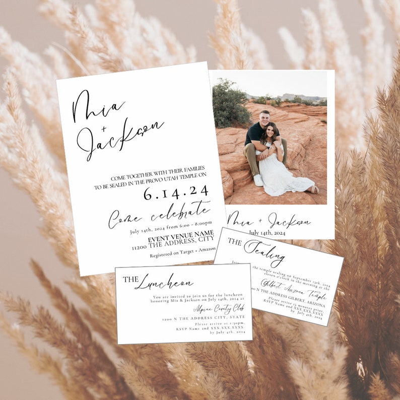 LDS Wedding Invitation Bundle - Etsy