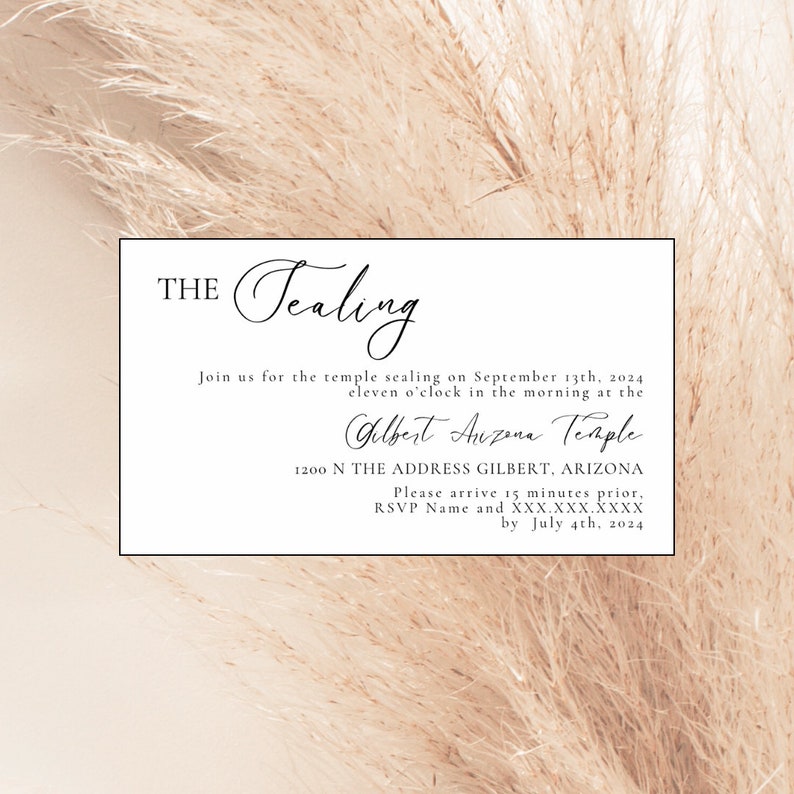 LDS Wedding Invitation Insert Cards - Etsy